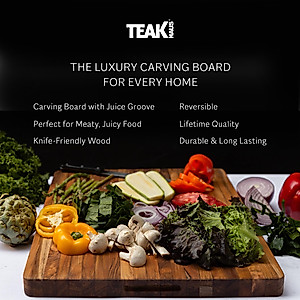 TeakHaus Edge Grain Carving Board w/Hand Grip (Rectangle) | 20" x 15" x 1.5"