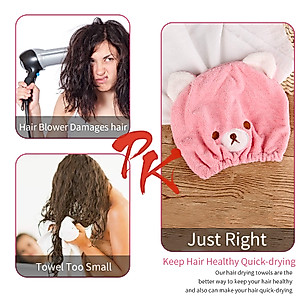 Lamoutor 3Pcs Hair Drying Towel for Kids Girls Soft Absorbent Kids Dry Hair Cap Kids Hair Towel Wrap Head Towel Wraps for Kids