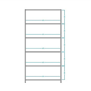 Manhattan Comfort Accentuations Classic Olinda Bookcase 1.0 with 5-Shelves in White