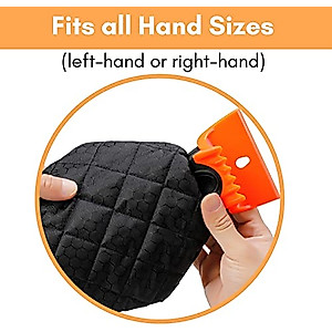 BIRDROCK HOME Ice Scraper and Breaker Combo for Car Windshield & Windows | Water Resistant & Large Padded Glove | Wide 4" Blade | Non-Scratch | Tough ABS Plastic