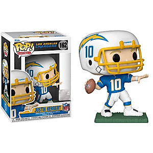 FunK0Protector Pop NFL: Justin Herbert Los Angeles Pop # 162 Vinyl Figure Bundled with EcoTek Pop Protector