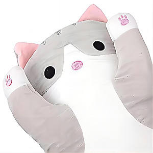 Cat Plush Toy Long Cotton Cute Cat Doll Plush Toy Soft Cotton Stuffed Sleeping Pillow Great Gift for Your Girlfriend or Kids for Over 1 Years Old Kids