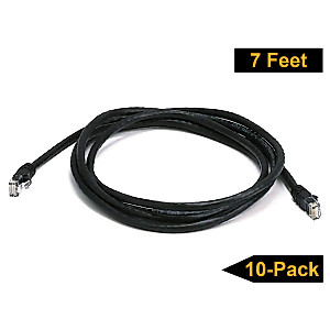 iMBAPrice 15' Cat5e Network Ethernet Patch Cable, 10 Pack, Black (IMBA-CAT5-15BK-10PK)