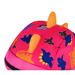 AINIBAB Toddler Dinosaur Mini Backpack with Leash Children Kids Baby Harness Bookbag (Pink)