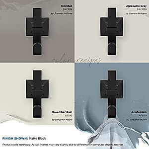 Amerock HBX36686MB | Burbank Single Prong Decorative Wall Hook | Matte Black Hook for Coats, Hats, Backpacks, Bags | Hooks for Bathroom, Bedroom, Closet, Entryway, Laundry Room, Office