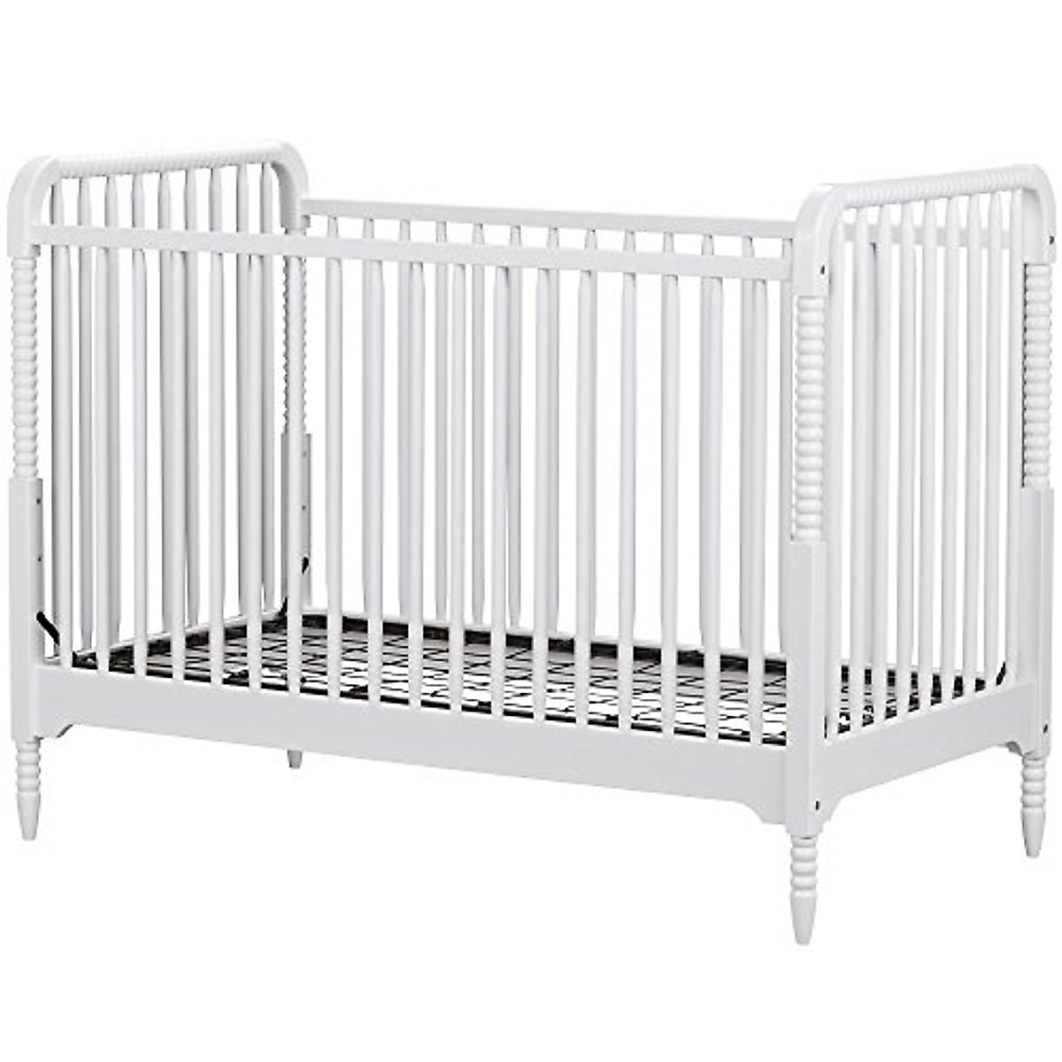 Little Seeds Rowan Valley Linden Wooden Baby Crib with Spindle Work in White