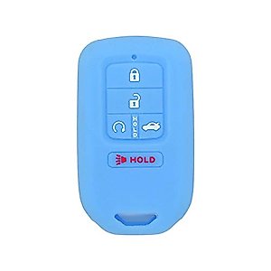 SEGADEN Silicone Cover Protector Case Holder Skin Jacket Compatible with HONDA 4+1 Hold Button 5 Buttons Smart Remote Key Fob CV4211 Light Blue