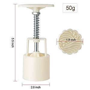 Cookie Stamp Moon Cake Mold Chinese Mid Autumn Festival Cake Press Polvoron Cutter with 50g 6 Stamps DIY Decoration