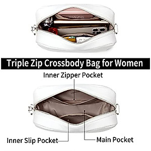 INICAT Crossbody Bag for Women Roomy Pockets Wallet Purse with Small Coin Purse（60-White）