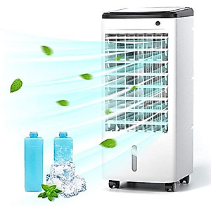 Evaporative Air Cooler, TEMEIKE 3-IN-1 Portable Air Conditioners for 1 Room, Windowless Swamp Cooler w/ 3 Modes & 3 Speeds, 70° Oscillation, Remote, Timer, Evaporative Cooler for Room Indoor Office