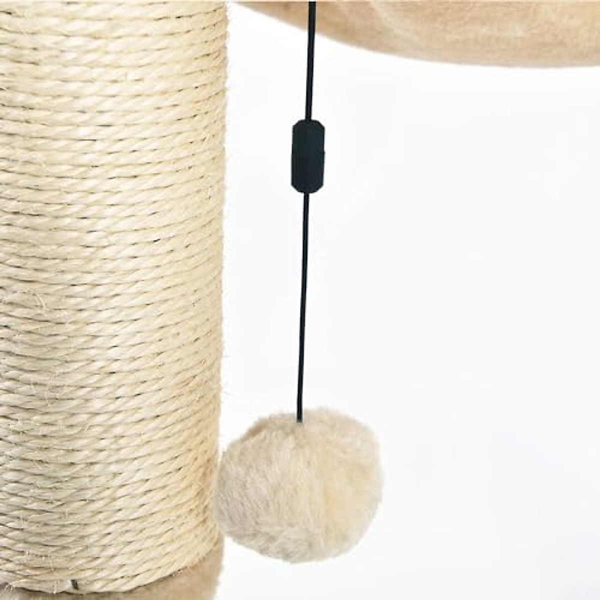 Amazon Basics Cat Tower with Hammock and Scratching Posts for Indoor Cats, 15.8 x 15.8 x 19.7 Inches, Beige