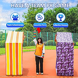 4PCS Teamwork Games Playing Run Mat, Indoor and Outdoor Team Building Activities Field Day Fun Running Race Games (Size : Adult-11M//36FT)