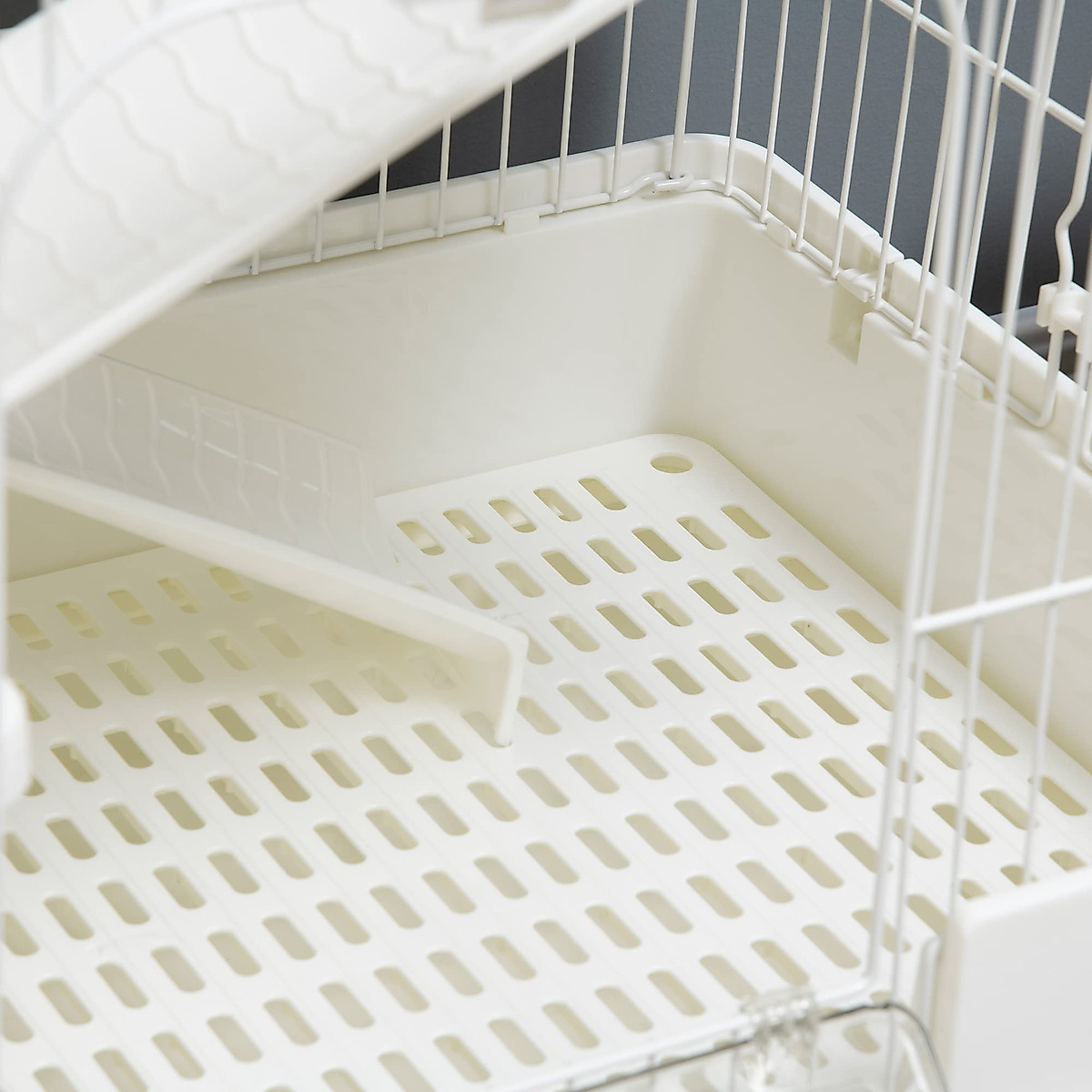 PawHut 4-Level Small Animal Cage Rabbit Hutch with Wheels, Removable Tray, Platform and Ramp for Bunny, Chinchillas, Ferret, White