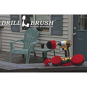 Cleaning Supplies - Drill Brush - The Ultimate Stiff Bristle Cleaning Attachment Kit - Outdoor - Fire Pit - Fountain - Scrub Brush - Garden - Patio - Grout Cleaner - Concrete - Marble - Headstone