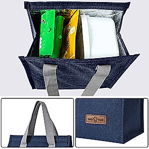 HexinYigjly Lunch Bag Insulated, Lunch Box Bag, Reusable Lunch Tote Bag, Lunch Box Container Bag Insulated for Women, Men, Work, Office, Travel - Blue