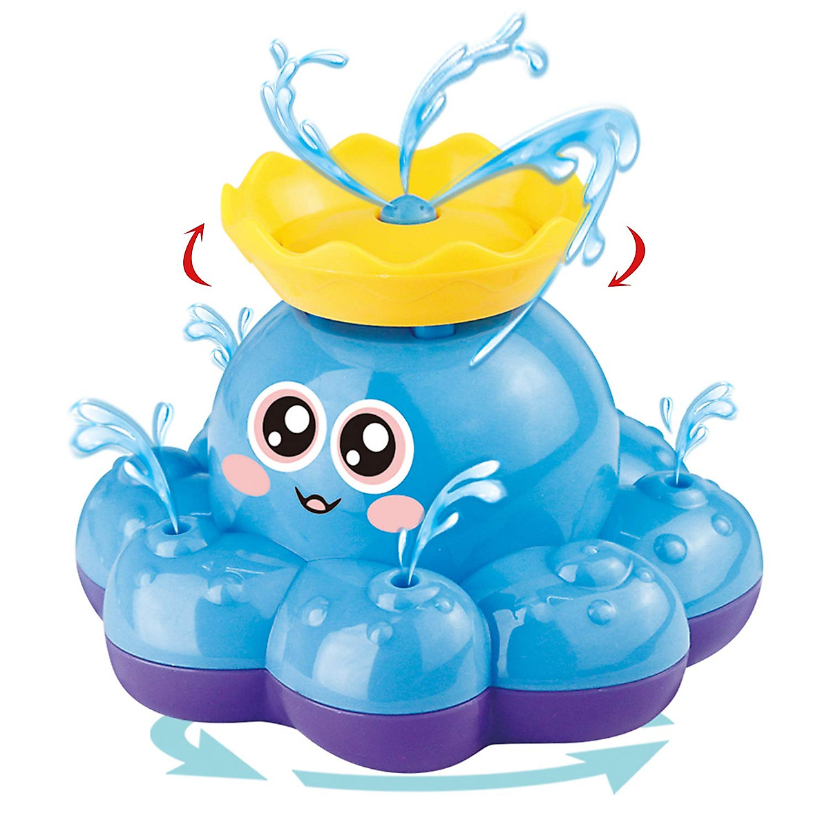 Bath Toy, Spray Water Octopus (Ramdom Colour), Can Float Rotate with Fountain, Funcorn Toys Floating Bathtub Shower Pool Bathroom Toy for Baby Toddler Infant Kid Party, Water Pump Electronic Sprayer