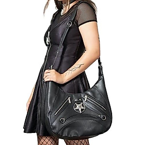 Killstar Misfit Handbag Faux Leather Gothic Pentagram Chain Zipper