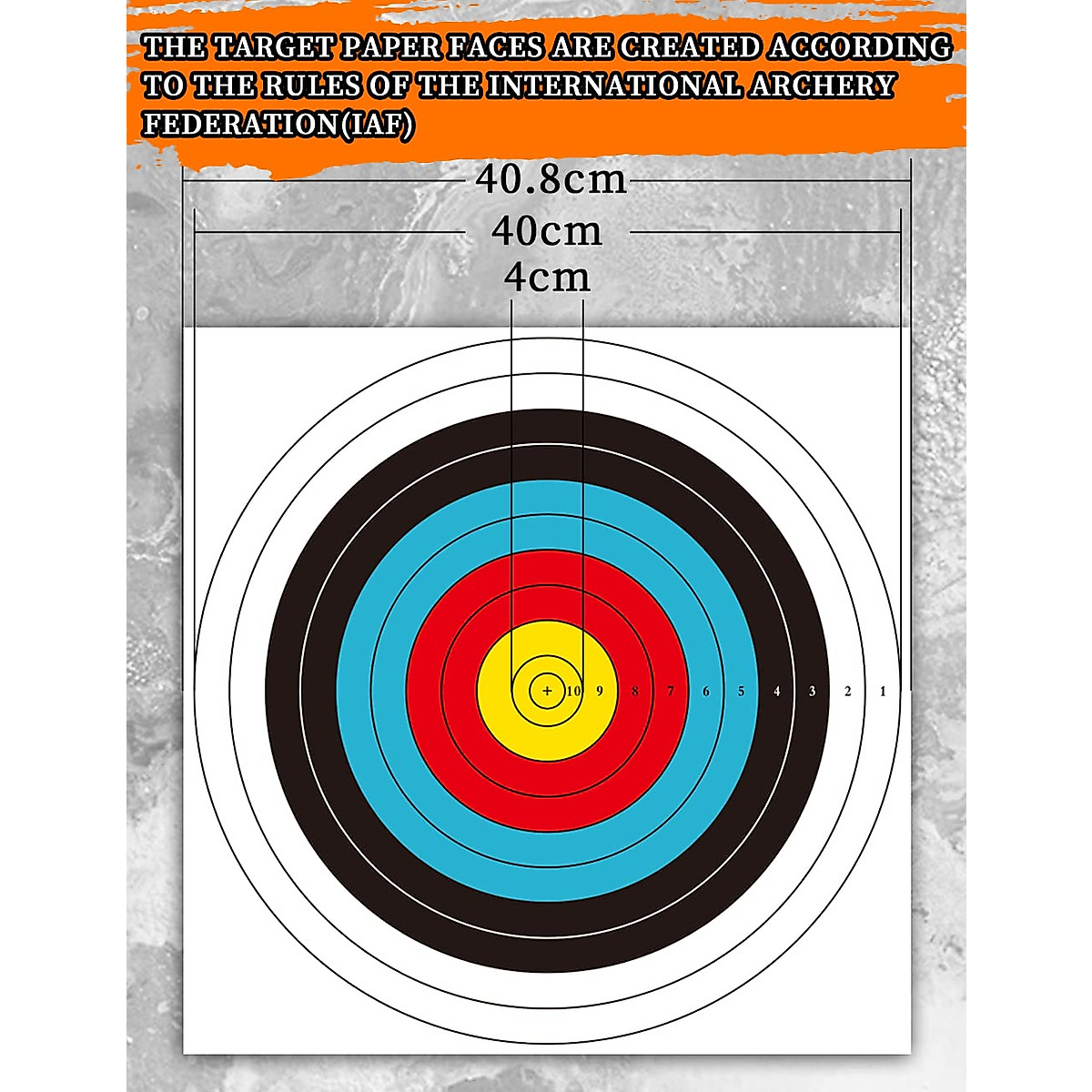 THREE ARCHERS 30pcs Archery Targets for Backyard Standard Archery Target 40cm 10 Ring Bow and Arrow Target for Hunting & Shooting Archery Accessories for Target Practice (30pcs Archery Targets)