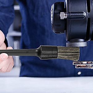 MAHIONG 6 Pieces Car Detail Brushes Set, Natural Boar Hair Detailing Brushes with Plastic Handle, Automotive Detailing Brushes for Cleaning Wheels, Engine, Interior, Air Vents, Set of 3