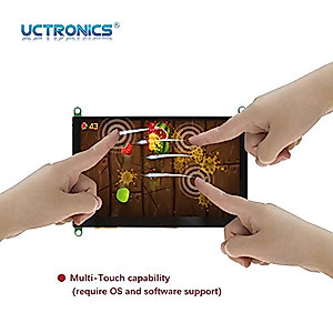 UCTRONICS 5 Inch Touchscreen for Raspberry Pi with Prop Stand, 800×480 Portable Capacitive HDMI LCD Display Monitor for Pi 4, 3 B+, Windows 10 8 7, Free Driver