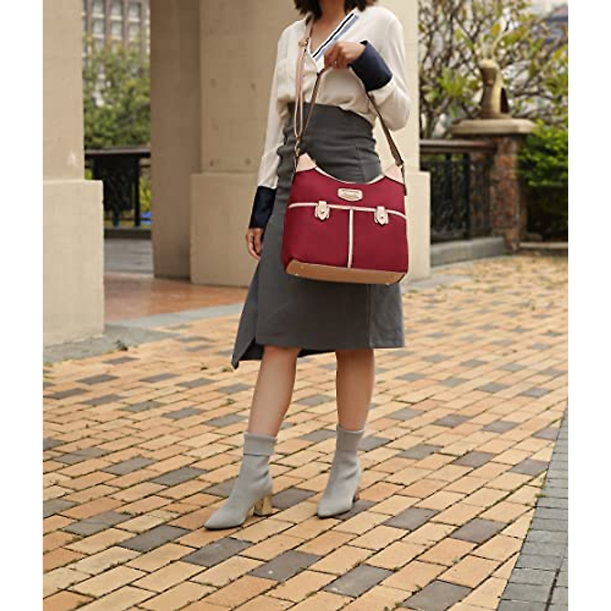 MKF Collection Shoulder Bag for Women, Nylon Handbag Purse, Top-Handle Hobo Bag And Wallet