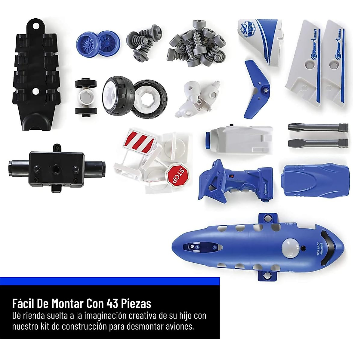 Electric Drill Airplane Take Apart Toy | Convert to Remote Control | Easter Gift for Boys 3-7 | Build Realistic Plane for Toddlers | Assembly Set with Screwdriver | Kids' Aeroplane Toy