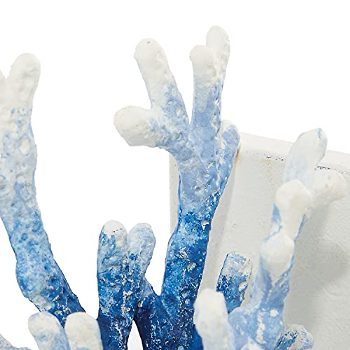 Deco 79 Metal Coral Ombre Bookends, Set of 2 4"W, 7"H, Blue