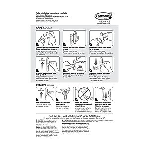 Command Curtain Rod Hooks for 1/2" or 5/8" Diameter Rods, 4 Hooks, Large (2-Pack of 2 Hooks)