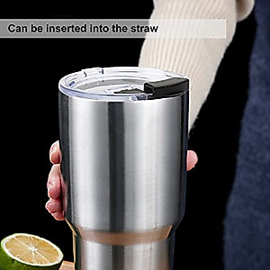 MJIYA Tumbler Lids Spillproof 20 oz, Splash Resistant Lids for Tumbler/For Yeti/Ozark Trails and More Cooler Cup (2 Pack, Transparent + Balck, 20 oz)