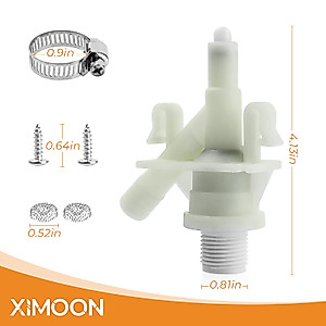 Ximoon 385311641 RV Toilet Valve Replacement Kit for Dometic 300 310 320 Toilets & Sealand Marine Toilet - White