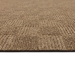 Mohawk Home 24" x 24" Indoor/Outdoor 0.25" Pile Height, Peel and Stick Carpet Tile, Brown Polyester, (15 Tiles) (60 sqft/Box)