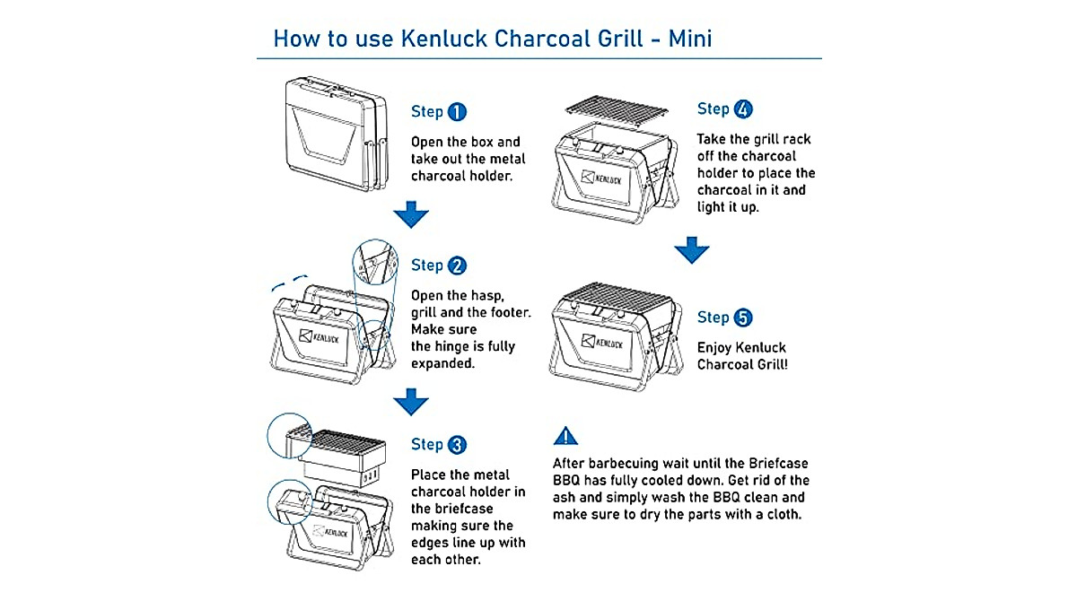 Portable KENLUCK Mini Charcoal Grill for Outdoor Fun