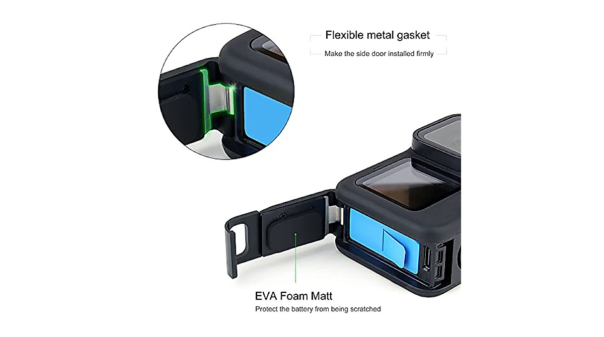GoPro Hero 9 10 11 Black Aluminum Battery Door | Charge & Mic