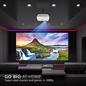 ViewSonic 3200 Lumens Full HD 1080p Shorter Throw Home Theater Projector with 3D DLP and HDMI, Stream Netflix with Dongle (PJD7828HDL)