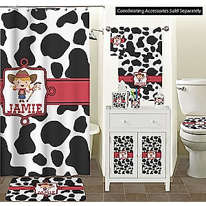 RNK Shops Cowprint Cowgirl Waste Basket - Double Sided (Black) (Personalized)