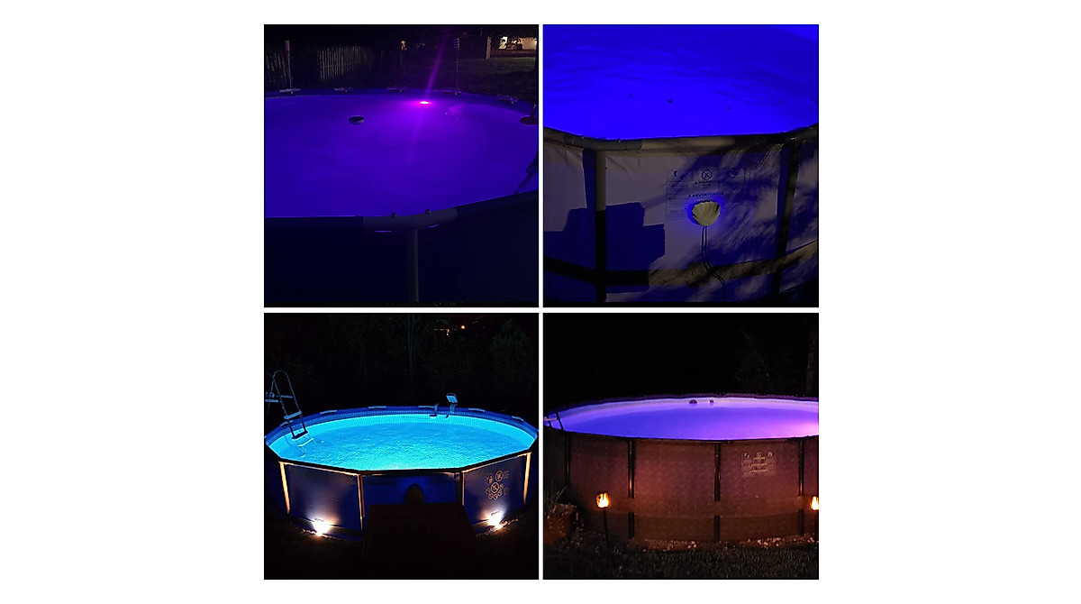 SEURON Magnetic Pool Wall Light, 1400 Lumens Color Changing Underwater ...