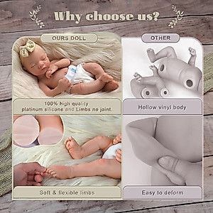 BABESIDE Lifelike Reborn Baby Dolls - 16 Inch (Weight 4 Lb) Full Platinum Silicone Reborn Baby Dolls Anatomically Correct Sleeping Baby Girl Real Life Baby Dolls with Gift Box