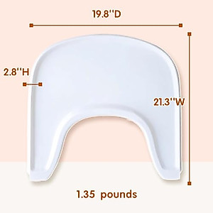 Baby High Chair Tray Compatible with Stokke Tripp Trapp Chair, Tripp Trapp Tray Replacement, Easy to Installa & Clean, BPA-Free Plastic, Suitable for Toddlers Aged 6-36 Months, White Baby Feeding Tray