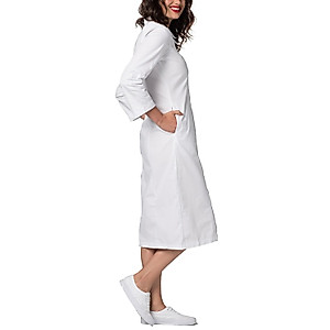 Adar Uniforms Universal Scrub Dress for Women - Embroided Collar 2801 White 8