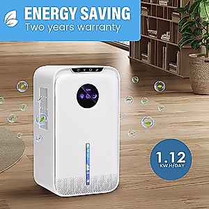 Dehumidifiers for Home Room Basement,88oz Dehumidifier With Drain Hose for Bathroom Bedroom Closet RV Camper (800Sq.ft)