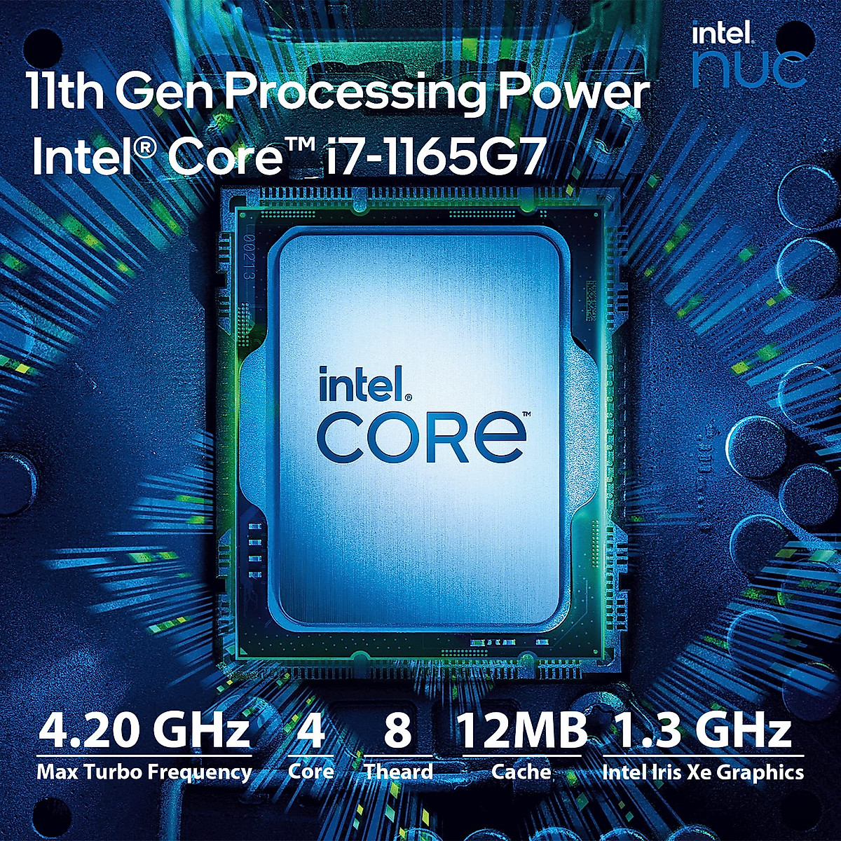 Intel NUC 11 NUC11PAHi7 Panther Canyon Mini Computer 11th Gen Core i7-1165G7, 4 Cores, 8 Threads, 12MB Smart Cache, Iris Xe Graphics, 0GB RAM, 0GB SSD, No OS, Barebone