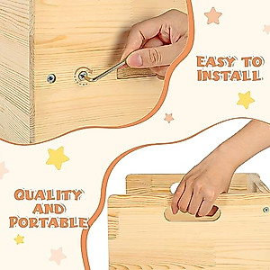 Montessori Weaning Table and Chair Set - Wood Weaning Table and 2 chairs, Solid Wooded Toddler Table, Cube Chairs for Toddlers, Kids Montessori Furniture for Arts & Crafts Snack Time Playing Study