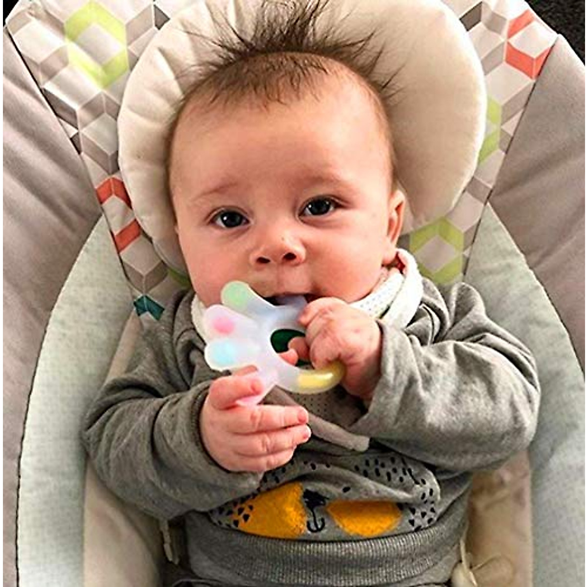 haakaa Palm Teether - Super Soft Silicone Baby Soothing Teether Pacifier, Teething Toys for 3M+ Babies, 0-6, 6-12 Months, BPA Free (1 Pack) Multicolor