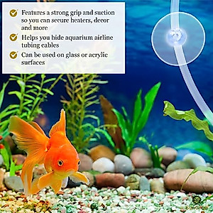 SunGrow 20 Pack Aquarium Suction Cup Clips, 1” Rubber Clamps for Fish, Turtle, Frog Tank, Fits Standard 0.2” Aquarium Airline Tubing & Hose, Adheres to Glass & Acrylic