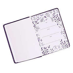 Christian Art Gifts Classic Handy-sized Journal All This Through Him Philippians 4:13 Bible Verse Inspirational Scripture Notebook w/Ribbon, Faux Leather Flexcover 240 Ruled Pages, 5.7" x 7", Purple