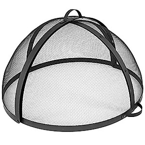 Sunnydaze Easy-Opening, Heavy-Duty Fire Pit Spark Screen Cover with Hinged Door - 36-Inch Diameter