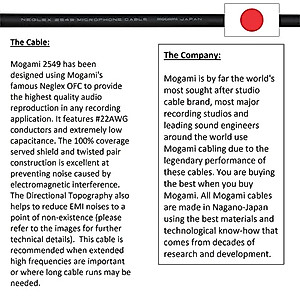 10 Foot - Balanced Microphone Cable CUSTOM MADE By WORLDS BEST CABLES - using Mogami 2549 (Black) wire and Neutrik NC3MXX-B & NC3FXX-B Gold XLR Plugs