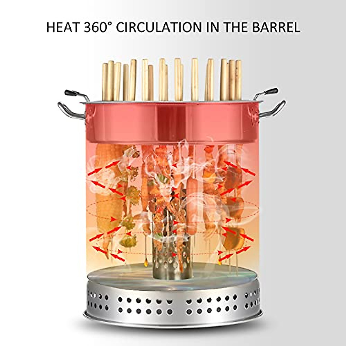 AIZYR Stainless Steel Charcoal Grill - Portable Smokeless Grill with BBQ Accessories Kit for Outdoor Cooking Camping Picnics,40 * 40cm