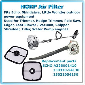 HQRP 2 Filters compatible with Echo HC-150 HC-200 HC-1500 HC-2000 HC-3020 GT-200 GT-1100 GT-2000 TSI-21 TT-24 HCS-4020 SCH265 SHC-210 SHC-225 SHC-265 SHC-1700 SHC-2100 LHS3050 LHS4050 LST2100 Trimmer