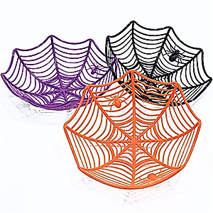 ygqzm Halloween Party Plates Spider Web Candy Basket Spiderweb Halloween Party Decor Kitchen Supplies Biscuit Fruits Plates (Color : E, Size : 22 * 7.8cm)